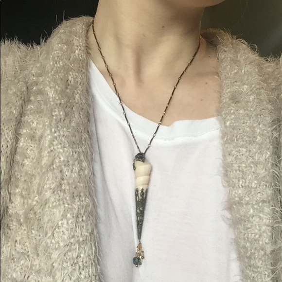 Jewelry | Unicorn Horn Shell Faerie Bronze Necklace | Poshmark